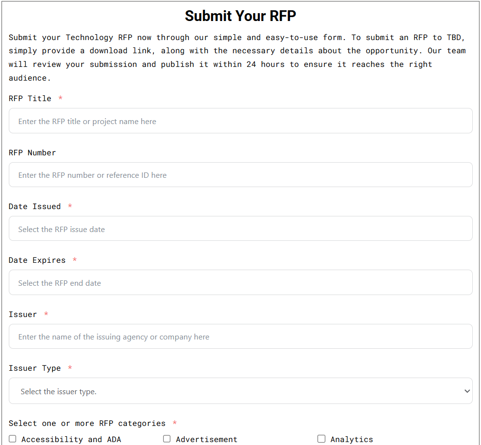 Submit Your RFP - The Bid Daily